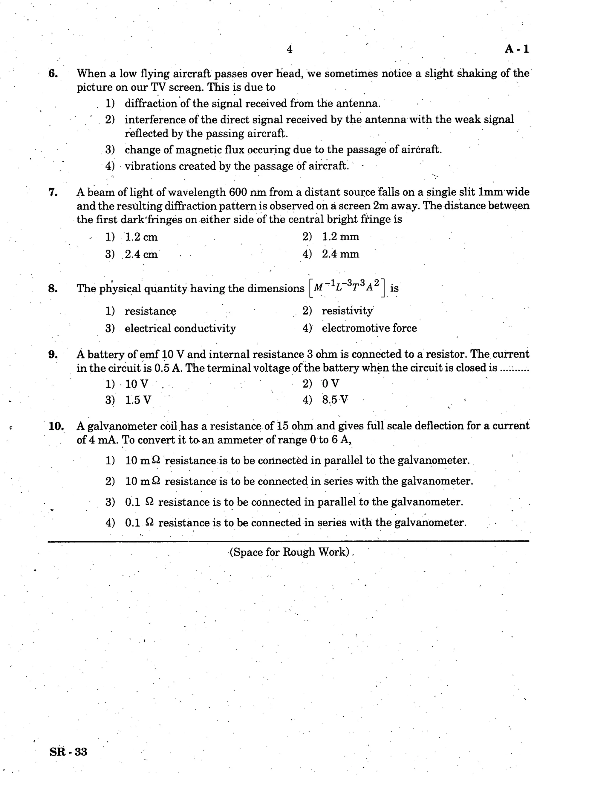 KCET Physics - 2006 Question Paper | PDF
