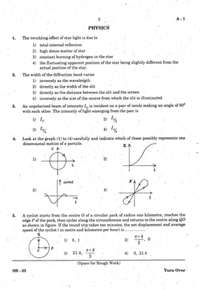 KCET Physics - 2006 Question Paper | PDF