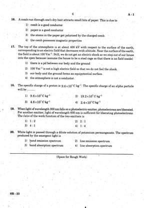 KCET Physics - 2006 Question Paper | PDF