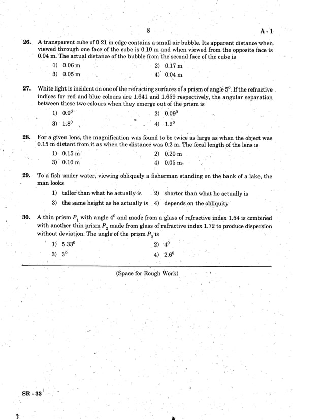 KCET Physics - 2006 Question Paper | PDF