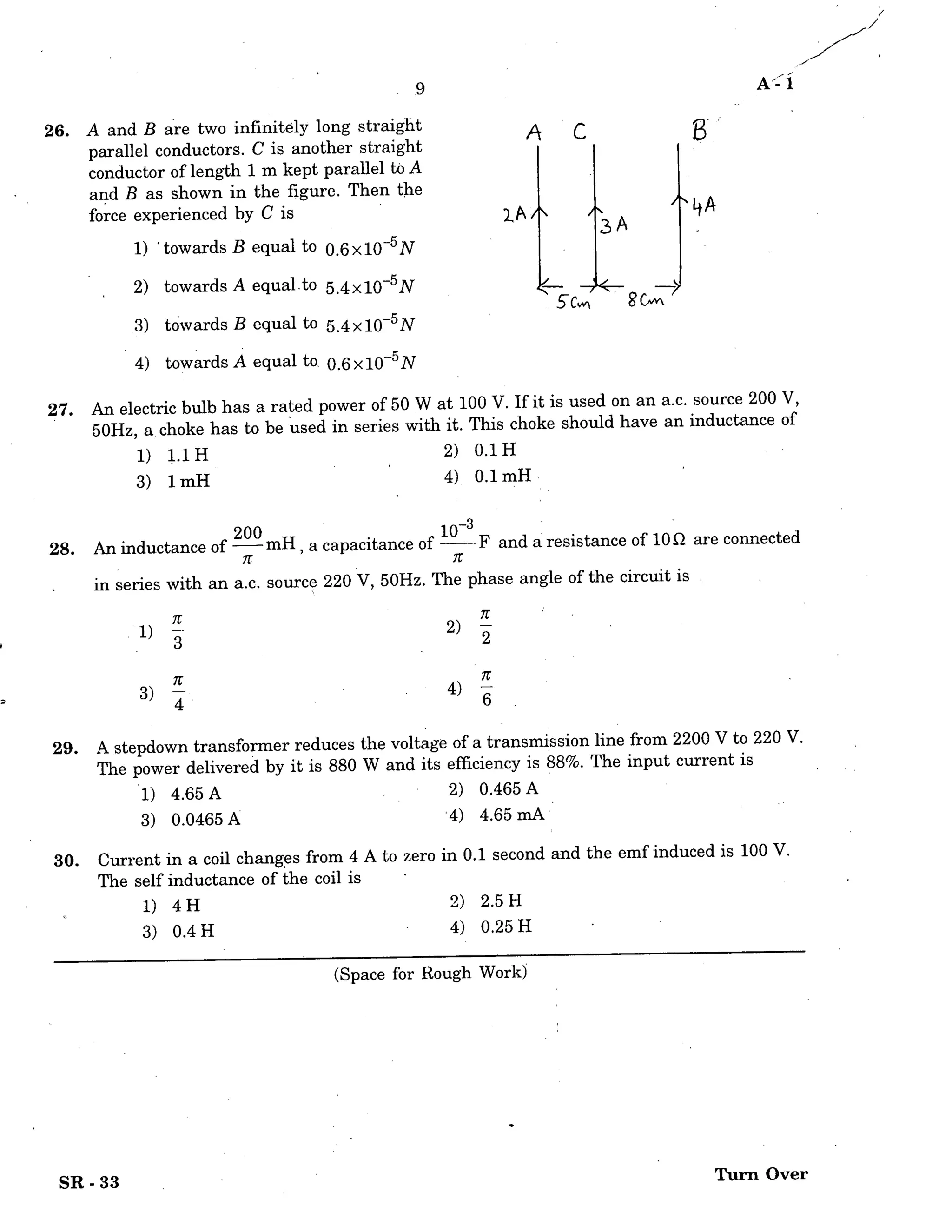 KCET Physics - 2007 Question Paper | PDF
