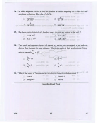 KCET Physics - 2014 Question Paper | PDF | Physics | Science