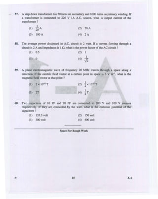 KCET Physics - 2014 Question Paper | PDF | Physics | Science