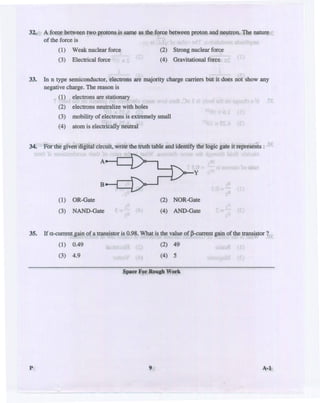 KCET Physics - 2014 Question Paper | PDF | Physics | Science