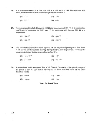 KCET Physics - 2015 Question Paper | PDF