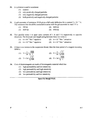 KCET Physics - 2015 Question Paper | PDF