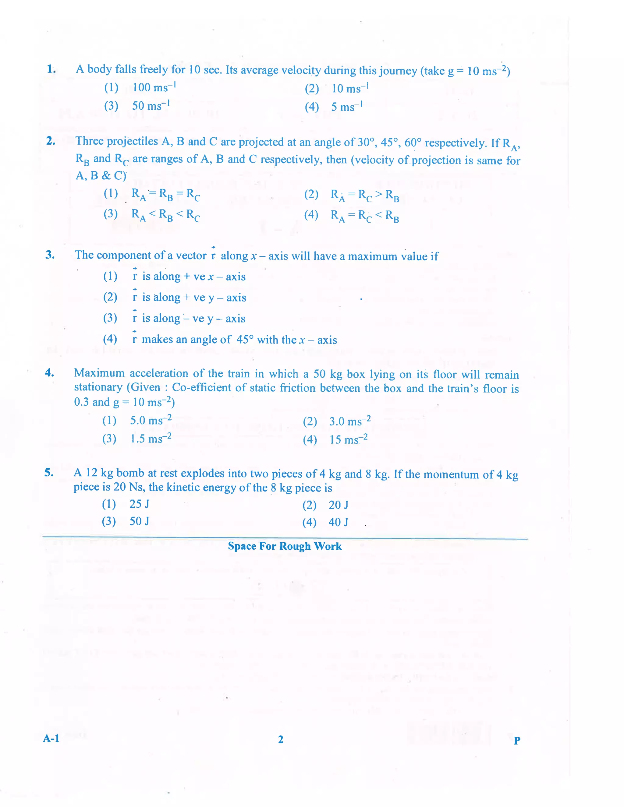 KCET Physics - 2016 Question Paper | PDF