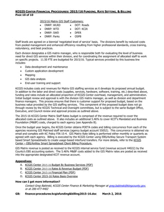 King County GIS Funding and Billing Procedures 2015-2016 | PDF