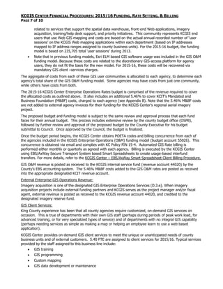 King County GIS Funding and Billing Procedures 2015-2016 | PDF