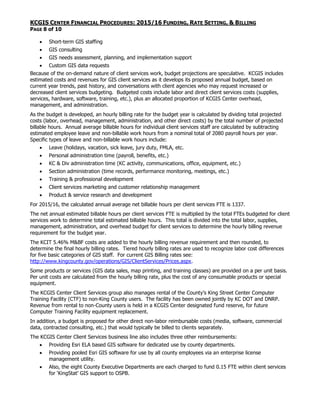 King County GIS Funding and Billing Procedures 2015-2016 | PDF
