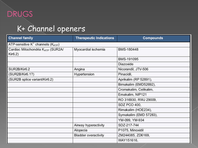 K+ channel modulators | PPT