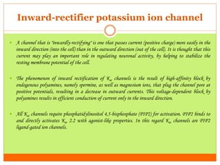 Potassium (K+) channels | PPTX