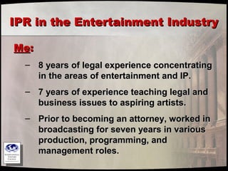 IP Rights in the Entertainment Industry | PPT | Business | Business and ...