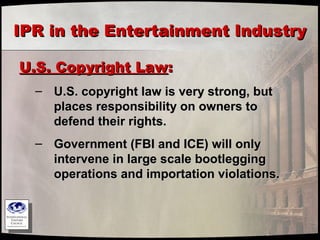 IP Rights in the Entertainment Industry | PPT | Business | Business and ...