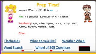 ESL Lesson: Long A | PPTX