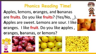 ESL Lesson Fruit | PPTX