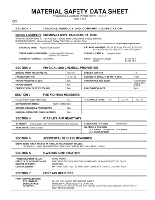 K cl msds | PDF