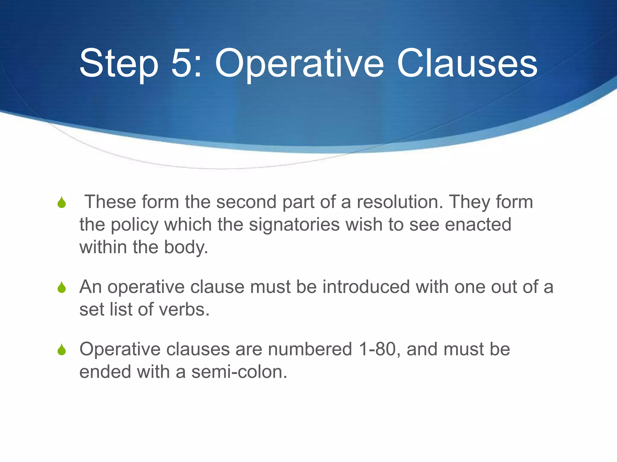 KCL MUN Introduction to Resolution Writing (18/10/2011) | PPTX