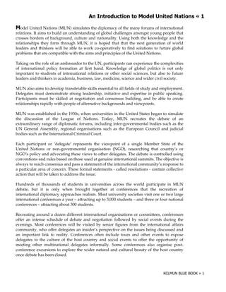 KCL MUN Blue Book | PDF