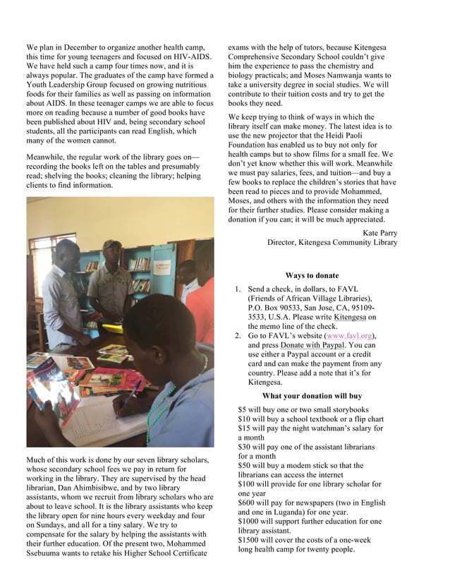 Kitengesa Community Library newsletter | PDF