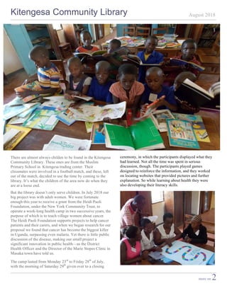 Kitengesa Community Library newsletter | PDF