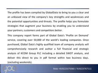 Kcom group plc (kcom) financial and strategic swot analysis review | PPT | Business ...