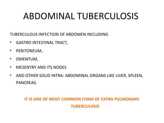 Tuberculous abdomen neo | PPT
