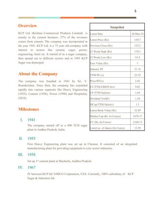 Kcp ltd | PDF