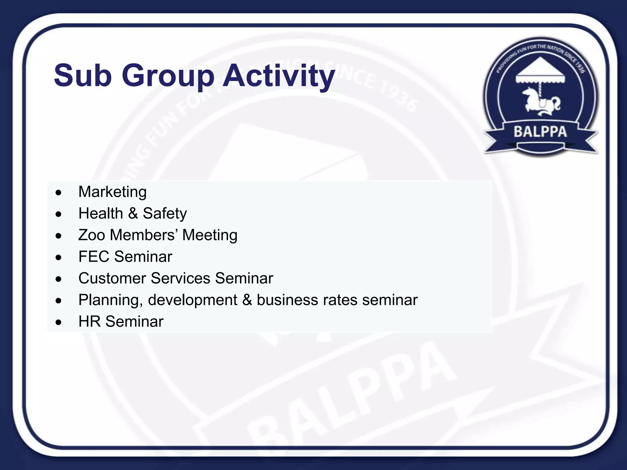 BALPPA Membership presentation to the Laser Tag Conference | PPT
