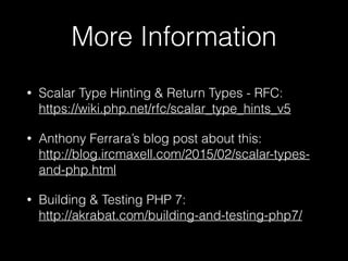 PHP7 - Scalar Type Hints & Return Types | PPT