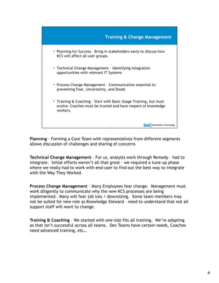 NOTES - KCS Consortium Presentation: Success & Challenges with Dell's ...