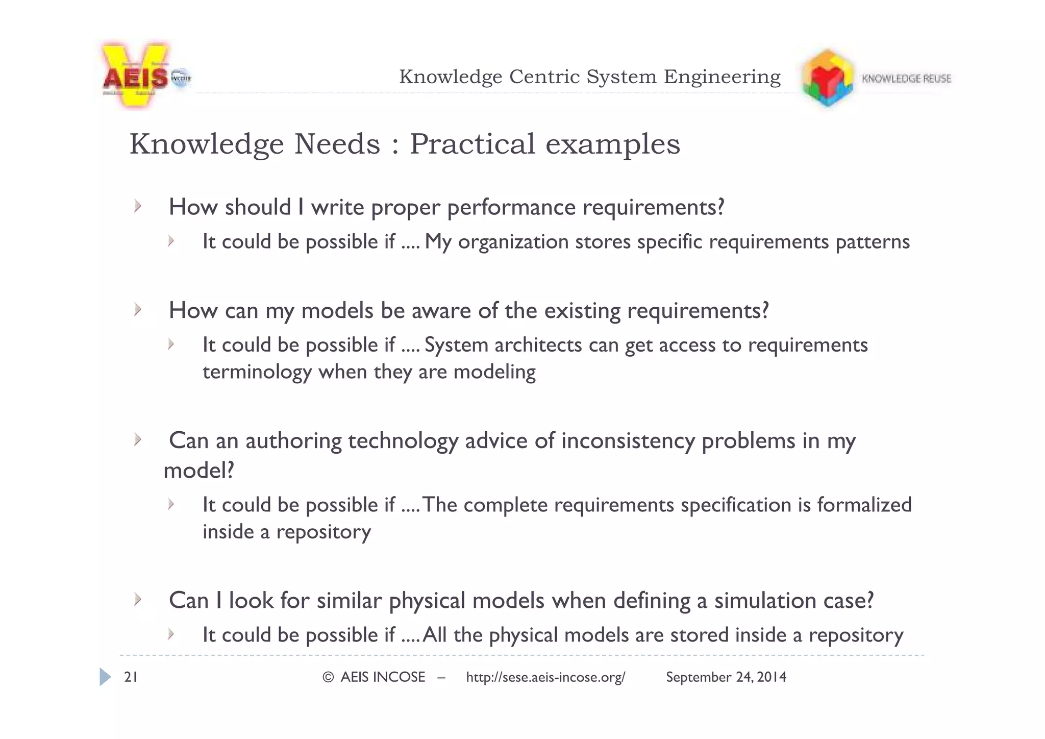 Knowledge Centric Systems Engineering | PDF