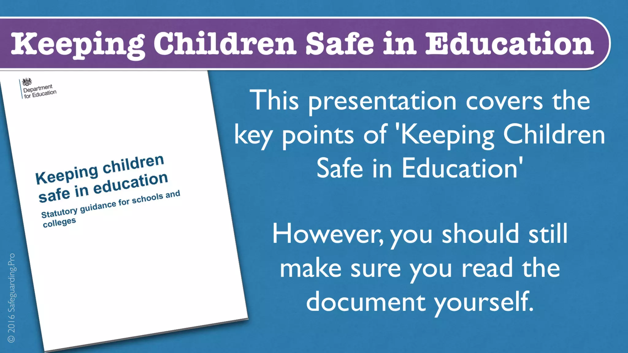 Keeping Children Safe in Education - Presentation Slide Deck | PDF