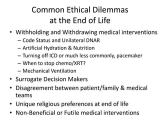 End Of Life Issues Ethics