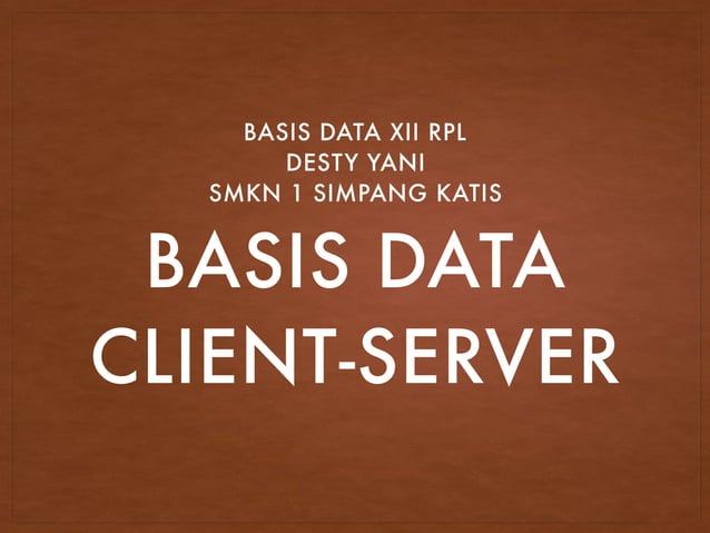 Basis Data Client-Server | PDF