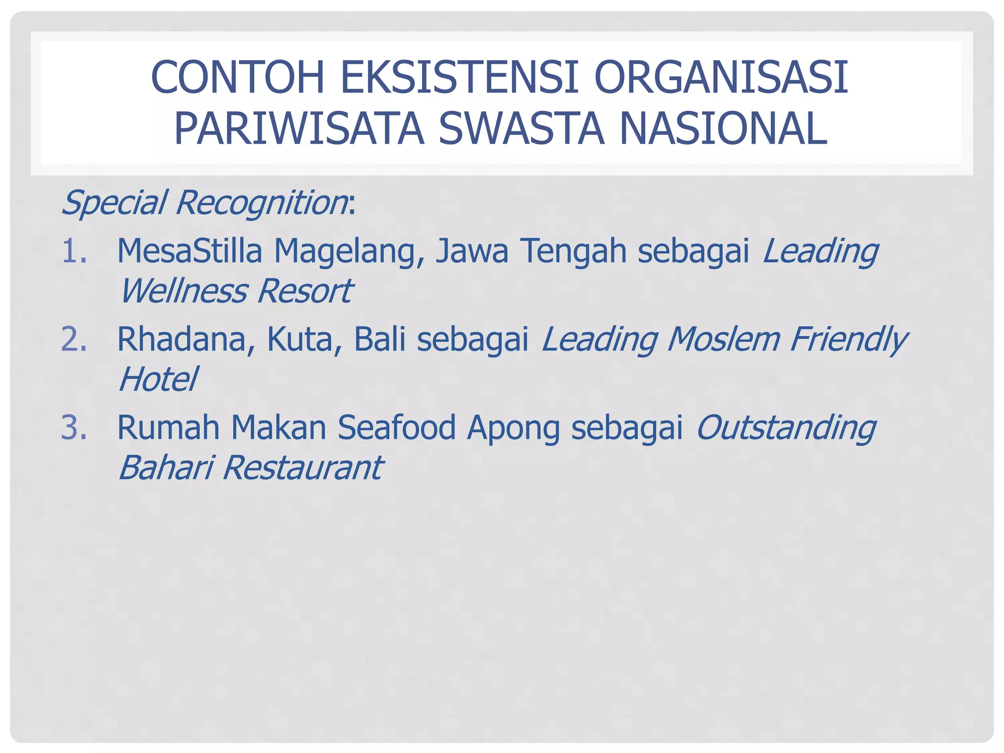Kd 3.6. organisasi pariwisata ppt | PPT