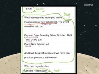 INVITATION LETTER for xi grader English subject | PPTX