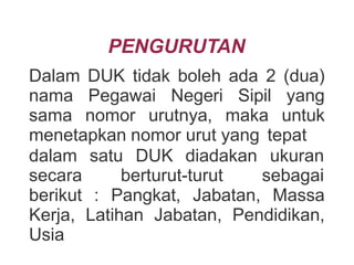 KD 3 7 DAFTAR URUT KEPANGKATAN (DUK) | PPT