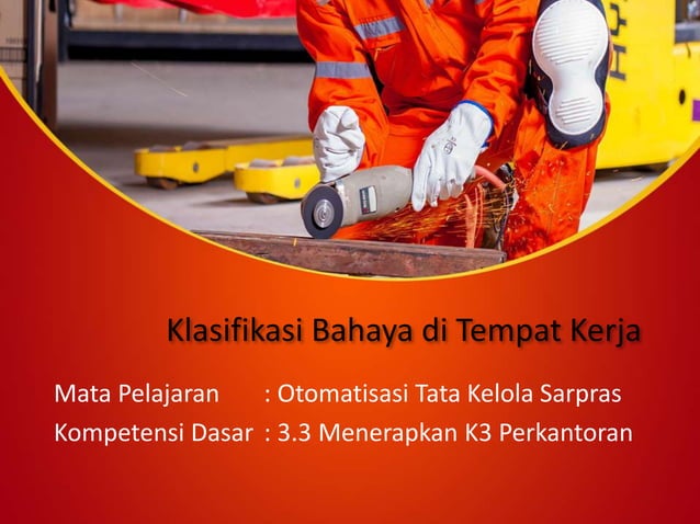 KD 3 Klasifikasi bahaya K3LH di lingkungan smk | PPT