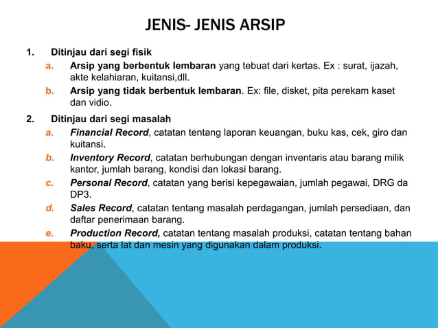 Sistem Kearsipan Perhotelan dan Pariwisata | PPT