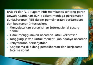menjelaskan peranan dan tujuan pbb | PPTX