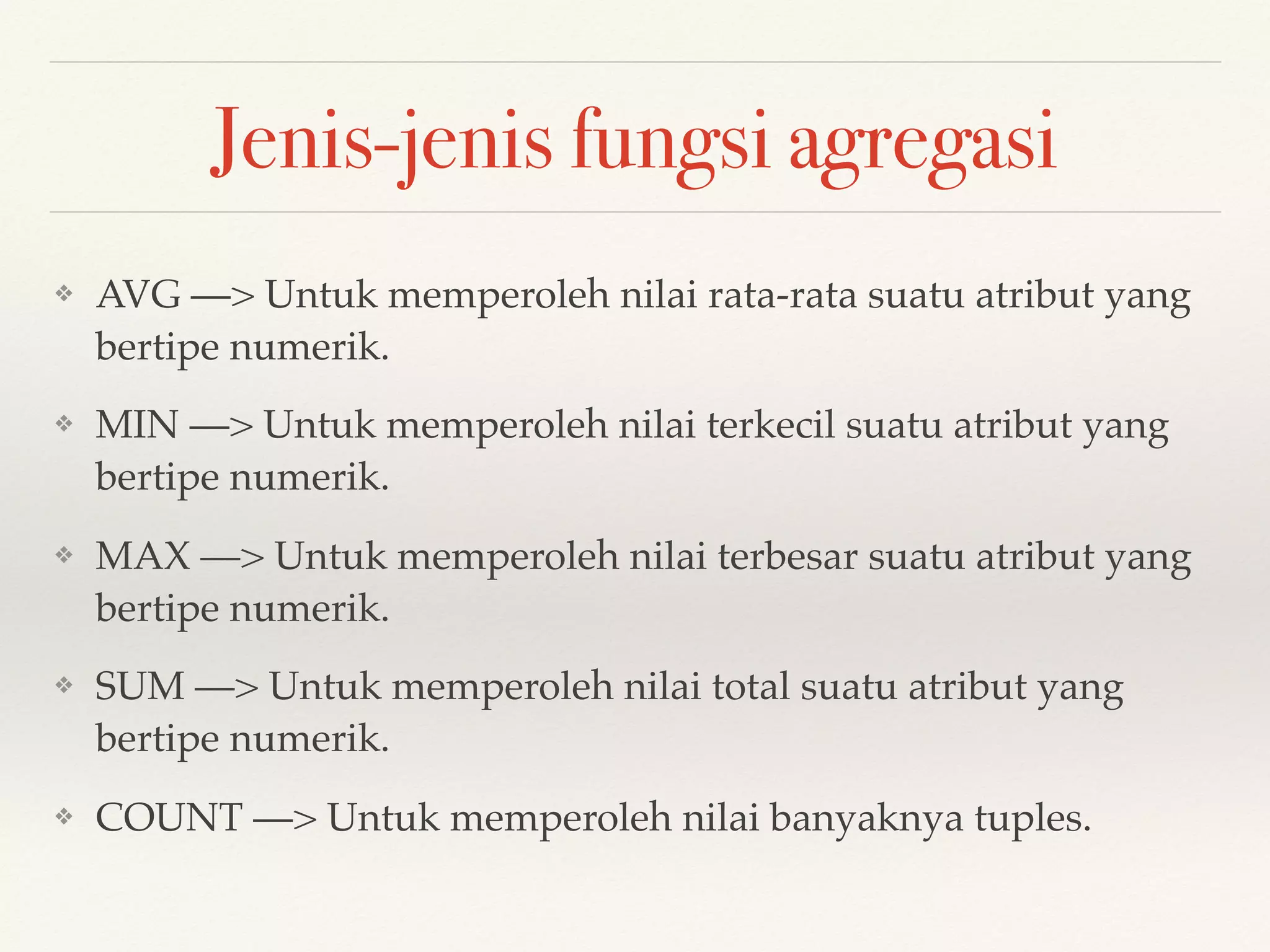 Kd4 fungsi fungsi agregasi | PDF