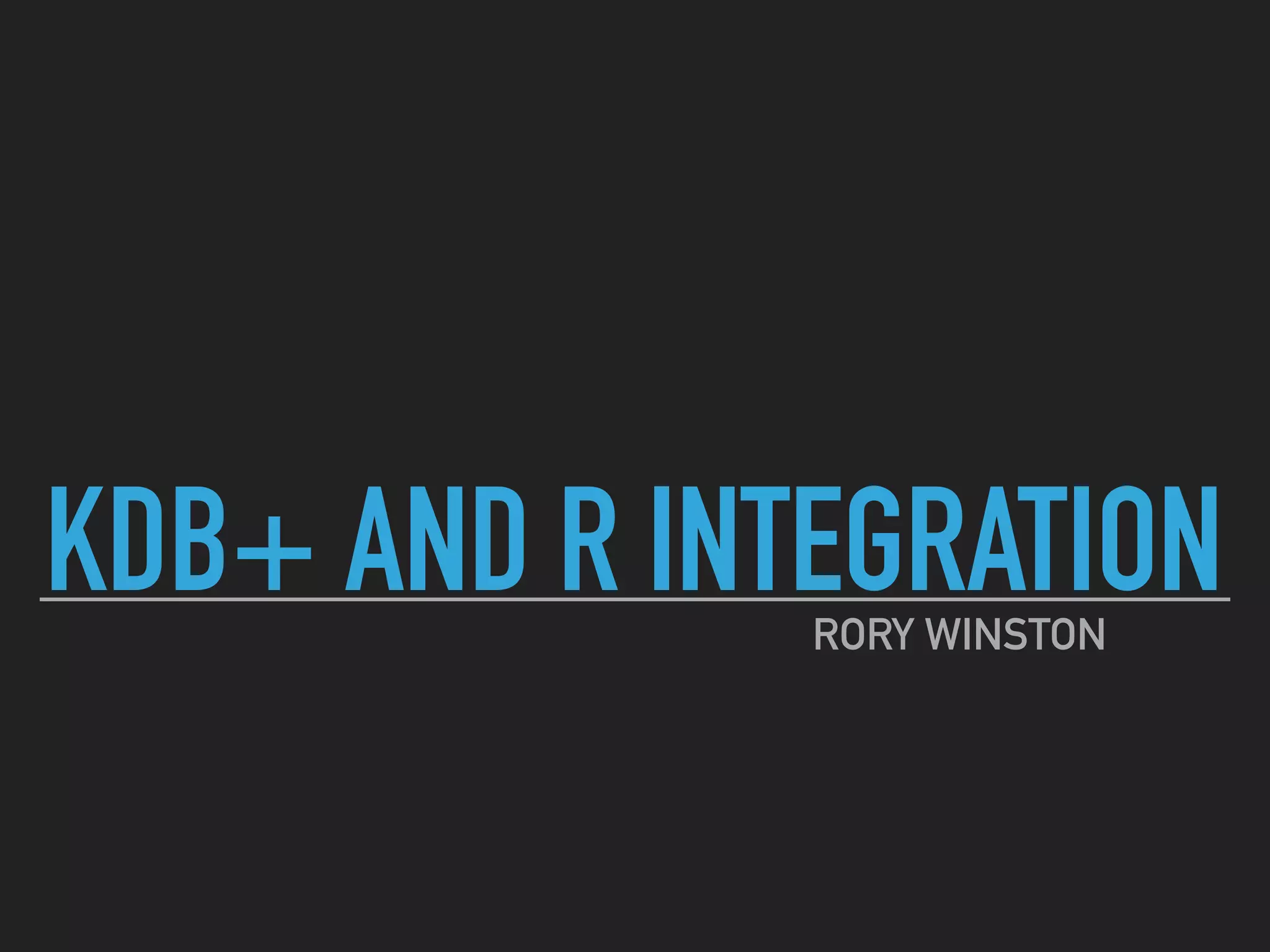 KDB+/R Integration | PDF