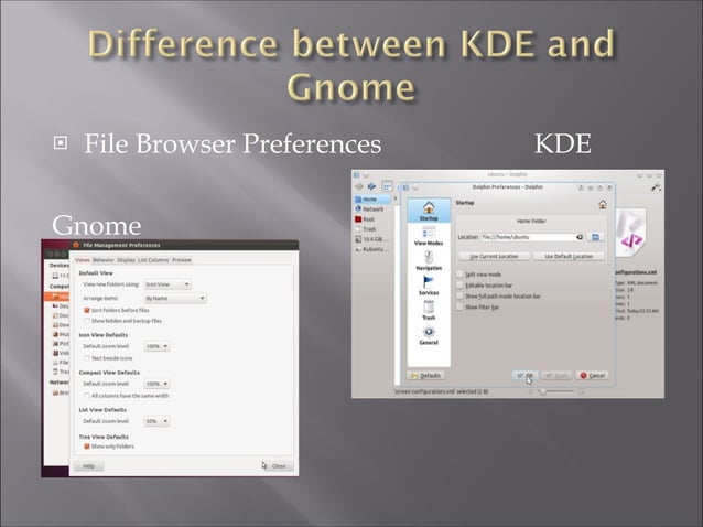 Kde and gnome comparison | PPT | Desktops | Computing