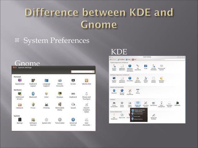 Kde and gnome comparison | PPT | Desktops | Computing