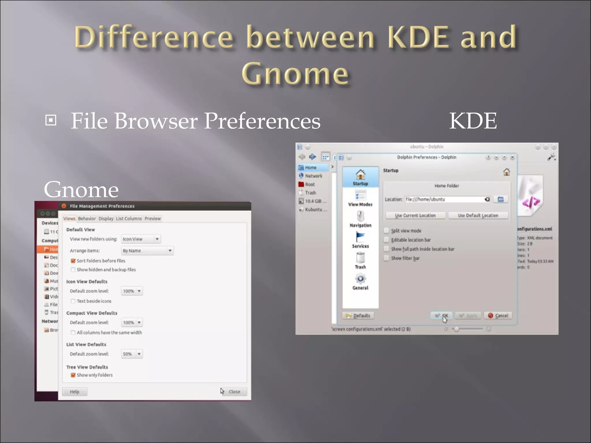 Kde and gnome comparison | PPT