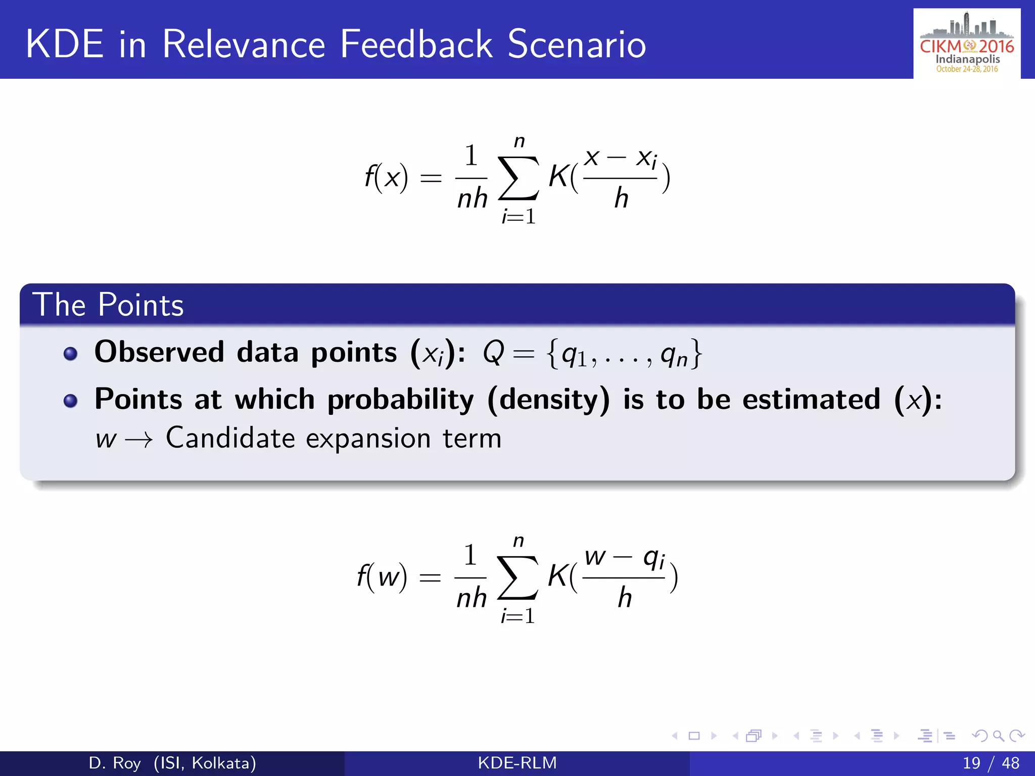 Word Vector Compositionality based Relevance Feedback using Kernel Density Estimation | PDF