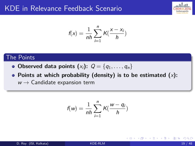 Word Vector Compositionality based Relevance Feedback using Kernel Density Estimation | PDF