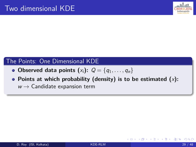 Word Vector Compositionality based Relevance Feedback using Kernel Density Estimation | PPT