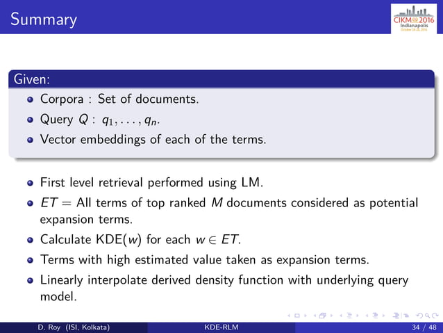 Word Vector Compositionality based Relevance Feedback using Kernel Density Estimation | PDF